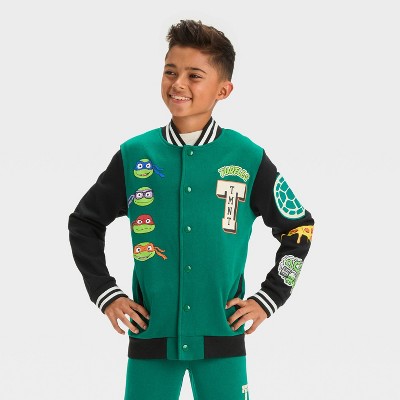 Minecraft Creeper Little Boys French Terry Zip Up Varsity Bomber Jacket ...