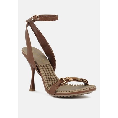 Rag & Co Womens Daenerys Mocca Horsebit Embellished Sandals 8 : Target