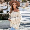 Women's Cozy Striped Oversized Knit Sweater -cupshe-l-off-white : Target