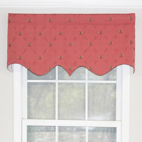 Ribbit Regal Camelia Style 3" Rod Pocket Valance 50" X 17" Red By Rlf ...