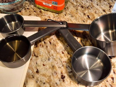 4pc Stainless Steel Measuring Cups Matte Black - Figmint™ : Target