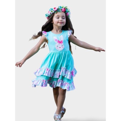 Floral Bunny Tiered Ruffle Dress Mia Belle Girls : Target