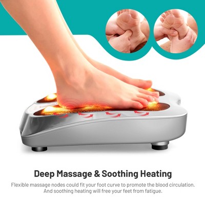 Costway Foot Massager With Shiatsu Heated Electric Kneading Foot & Back ...