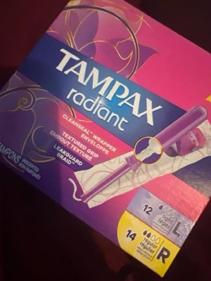 Tampax Pocket Radiant Compact Tampons Regular Absorbency - Unscented ...