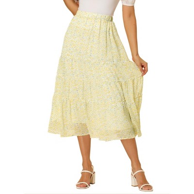 Women's Flared Midi Skirt With Pockets - White Mark : Target