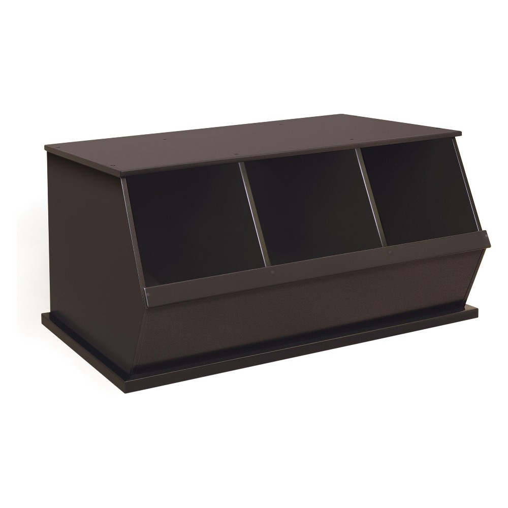 Kids Storage Unit: Badger Basket 3-Bin Storage Cubby - Espresso