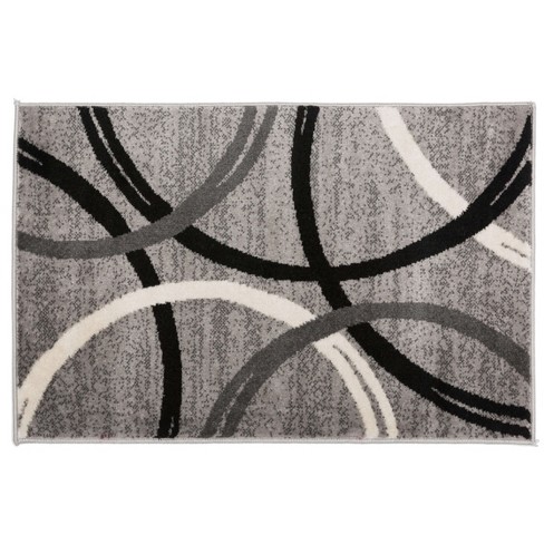 World Rug Gallery Contemporary Abstract Circles Design Gray 2' X 3 ...
