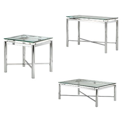 Nova End Table Chrome And Glass - Steve Silver : Target