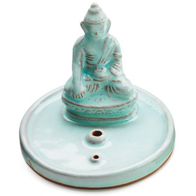 Slickblue Handcrafted Ceramic Incense Burner – Seated Buddha Figure, 3 ...