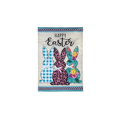 Evergreen Bright Bunnies Garden Applique Flag 12.5 X 18 Inches Indoor ...