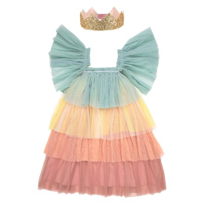 Meri Meri Rainbow Ruffle Princess Costume 3-4 Years (pack Of 1) : Target