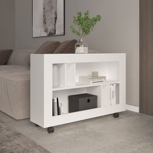 Xiyuyeu Simple Modern Console Table With Storage,movable Wheels & Open ...