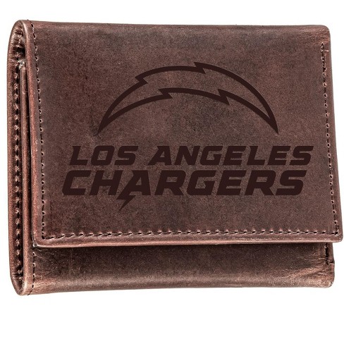 Evergreen Nfl Los Angeles Chargers Brown Leather Trifold Wallet ...