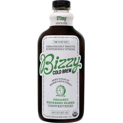 Bizzy Organic Espresso Blend Unsweetened Cold Brew Coffee - 48 Fl Oz ...