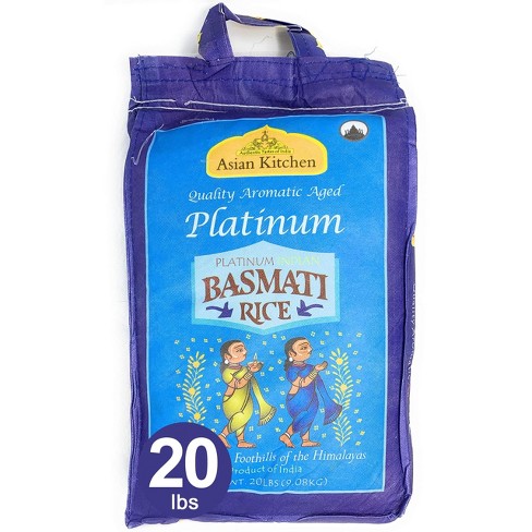 Asian Kitchen Platinum White Basmati Rice - 20lbs (9.08kg) - Rani Brand ...