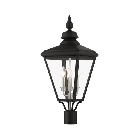 Livex Lighting Adams 3 - Light Post Light In Black/brushed Nickel : Target