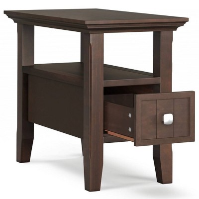 Wyndenhall Normandy Narrow Side Table With Drawer Brunette Brown ...
