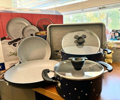 Farberware Disney Bon Voyage 7pc Ceramic Nonstick Cookware Set Blue ...