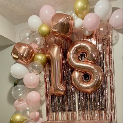 52ct Large Balloons Arch With Backdrop Rose Gold - Spritz™ : Target