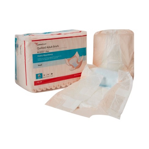 Cardinal Health Wings Incontinence Briefs, Quilted, Heavy Absorbency ...