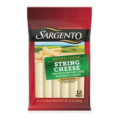 Sargento Natural Mozzarella String Cheese - 12oz/12ct : Target