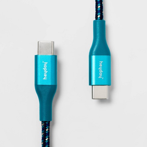 6' Usb-c To Usb-c Braided Cable - Heyday™ Ocean Teal/navy : Target