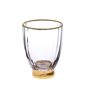 Classic Touch Set Of 6 Tumblers With Simple Gold Design - 3.5"d : Target