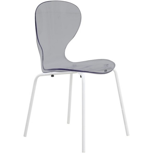 Transparent Dining Chair Stackable Curved Back With Stainless Steel ...