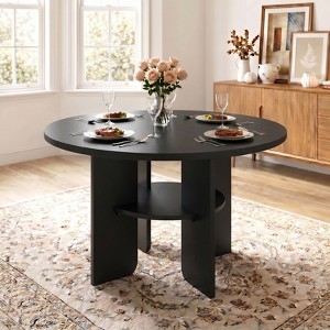 Bestier 47" Round Dining Table for 4-6, Circle Kitchen Table with ...