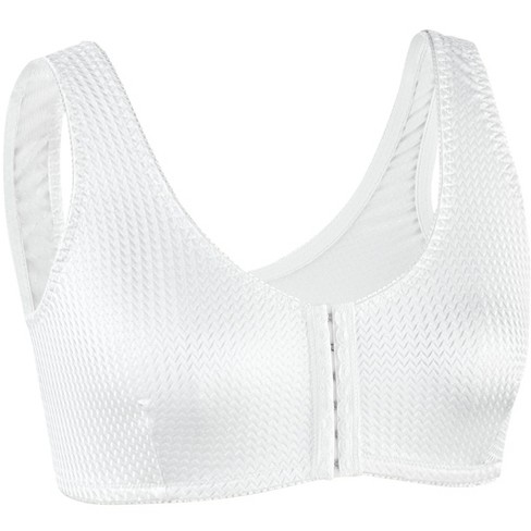 Collections Etc Front Hook Closure Stretchy Fabric Comfort Sleep Bra 40 ...