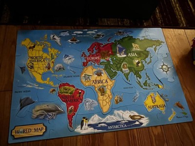 Melissa And Doug World Map Jumbo Floor Puzzle 33pc : Target