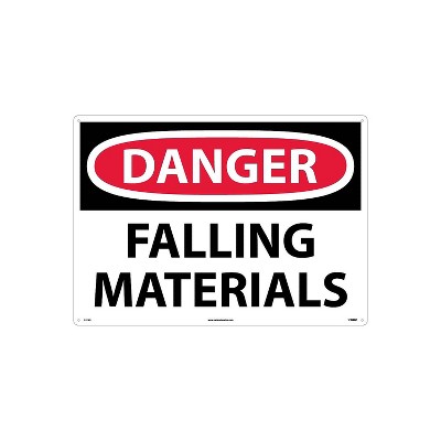 National Marker Danger Signs; Falling Materials 20x28 .040 Aluminum ...
