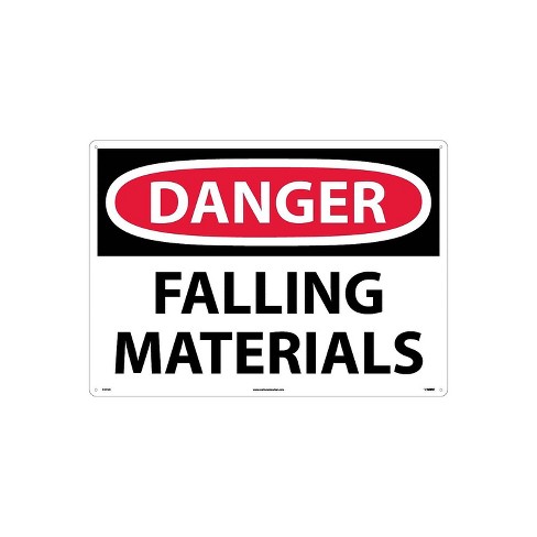 National Marker Danger Signs; Falling Materials 20x28 .040 Aluminum ...