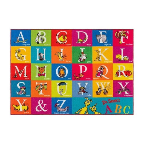 4"x6" Dr. Seuss Abc Character Youth Digital Print Kids' Area Rug: Abc ...