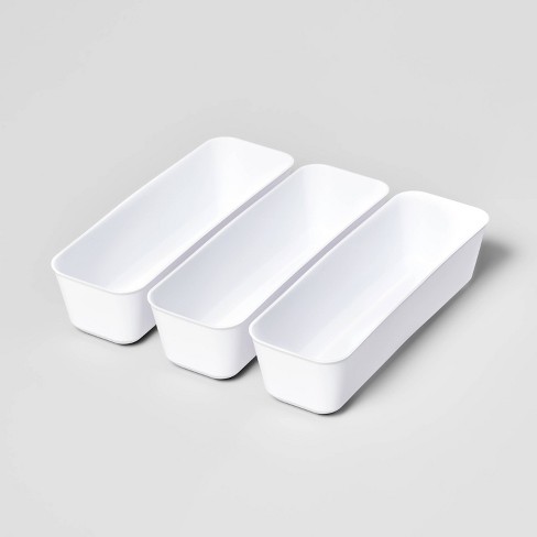 3pk Long Storage Trays White - Brightroom™: Drawer Organizer Bins ...