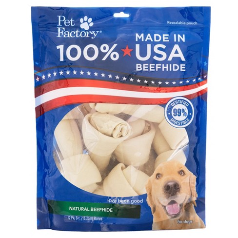 Pet Factory Made In Usa Beefhide Bones Natural Flavor - 6", 12 Count ...