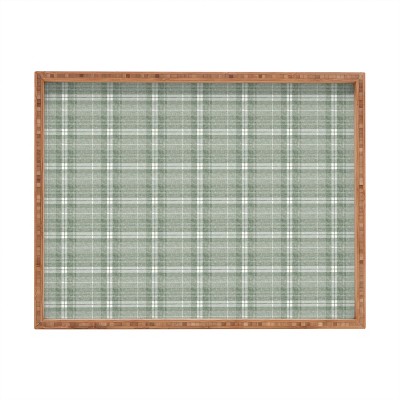 Little Arrow Design Co Fall Plaid Sage Rectangular Bamboo Tray - Deny ...