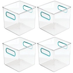 Mdesign Plastic Kitchen Pantry Food Storage Bin With Handles, 2 Pack ...