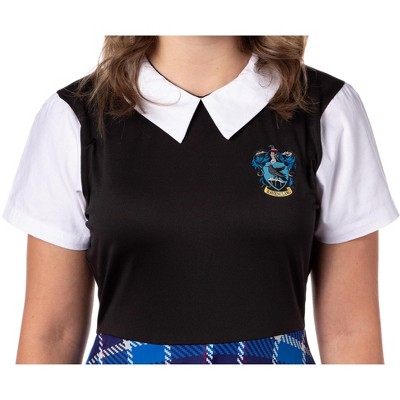 Harry Potter Ravenclaw Costume Dress Cosplay Plaid Skirt For Women ...