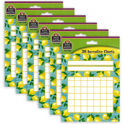 Teacher Created Resources® Lemon Zest Incentive Charts, 36 Per Pack, 6 ...