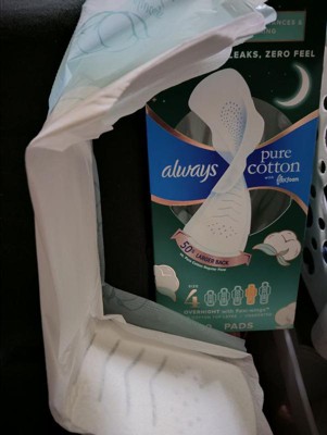 Always Pure Cotton Overnight Pads With Wings - Size 4 : Target