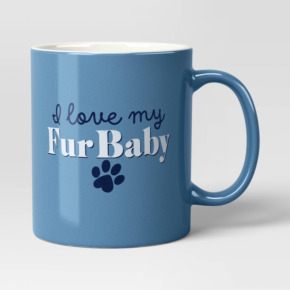 15oz Stoneware 'I Love My Fur Baby' Mug - Room Essentials (3)pack (2) piece