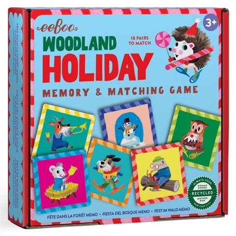 Eeboo: Memory & Matching Game: Woodland Holiday -18 Pairs : Target
