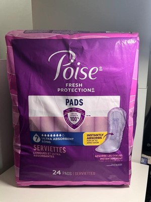 Poise Incontinence Pads for Women - Ultra Absorbency - 7 Drop - Long ...