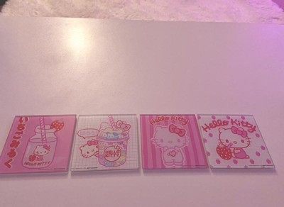 Silver Buffalo Sanrio Hello Kitty Strawberry Milk Glass Coasters | Set ...