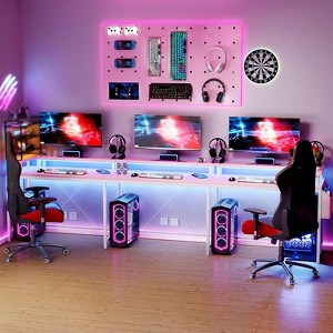 U Shaped Home Office Desk, Reversible L Shaped Gaming Computer Desk ...