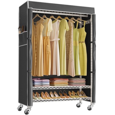 Vipek R1c Rolling Clothes Rack With Cover Portable Freestanding Garment ...
