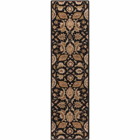 Hauteloom Blomkest Black&yellow Traditional Wool Carpet : Target