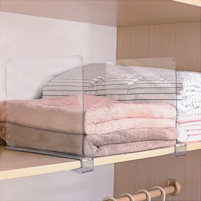 Sorbus 6 Acrylic Shelf Dividers Great Organizer For Clothes, Linens ...