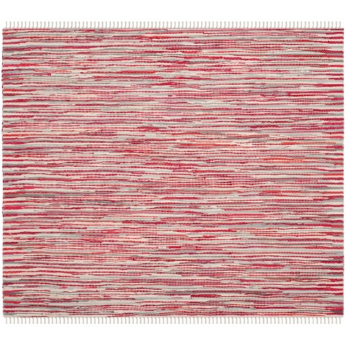 Rag Area Rug Rar129 Hand Woven Area Rug - Red/multi - 6'x6' - Safavieh ...